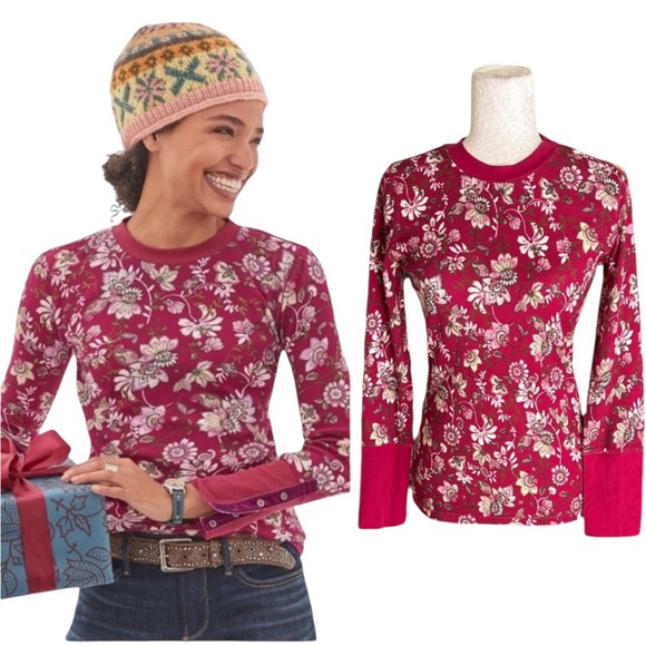 Sundance | Tops | New Sundance Delicious Floral Print Thermal Velvet ...